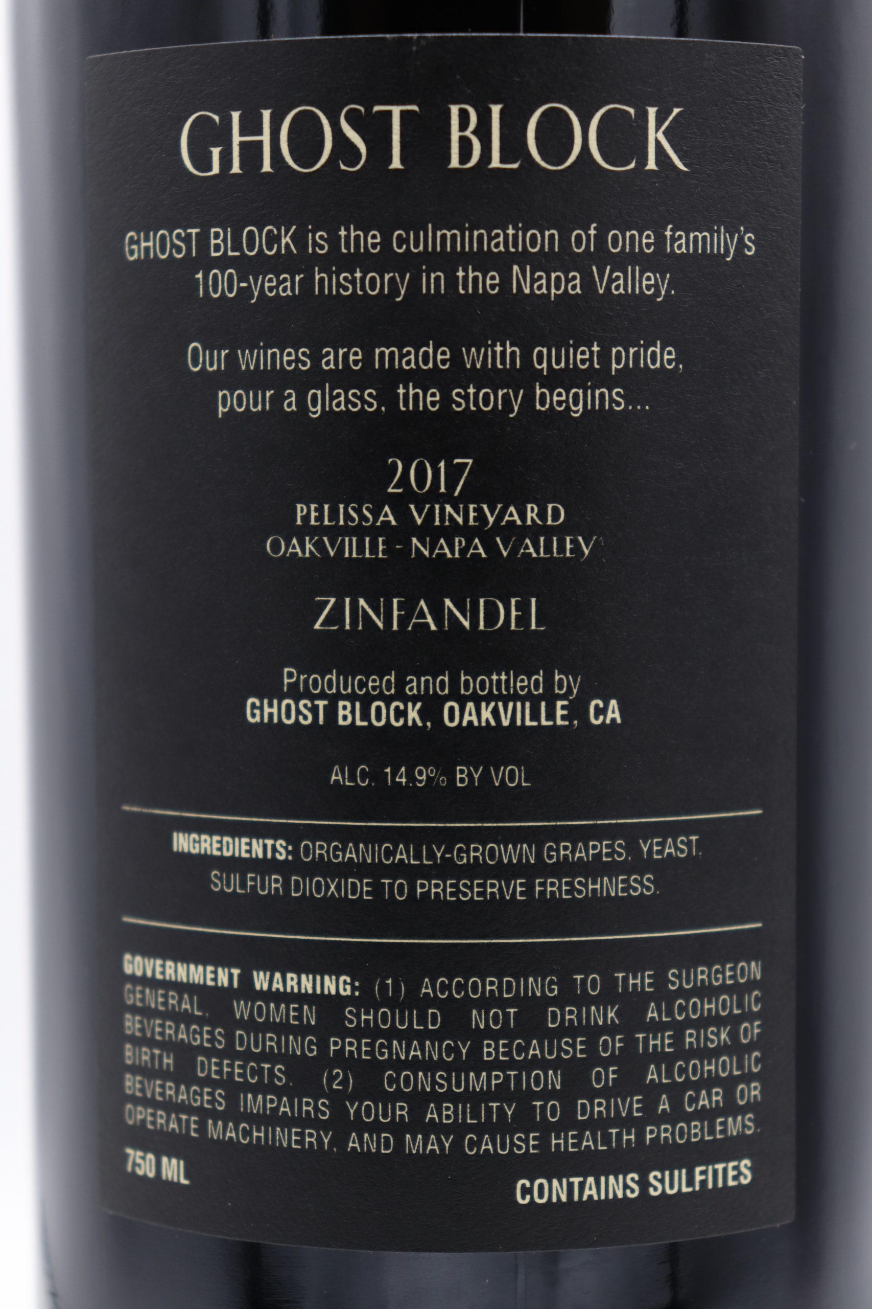 Ghost Block Pelissa Vineyard Zinfandel 2017 - Old Vine Wine & Spirits